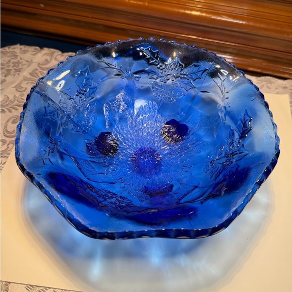 Fenton | Art | Fenton Vintage Cobalt Blue Stag And Holly Threefooted ...